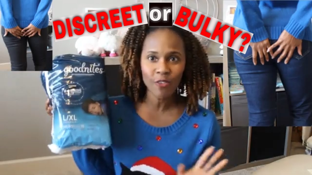 TRYING ON GOODNITES under Clothing DISCREET or BULKY - YouTube