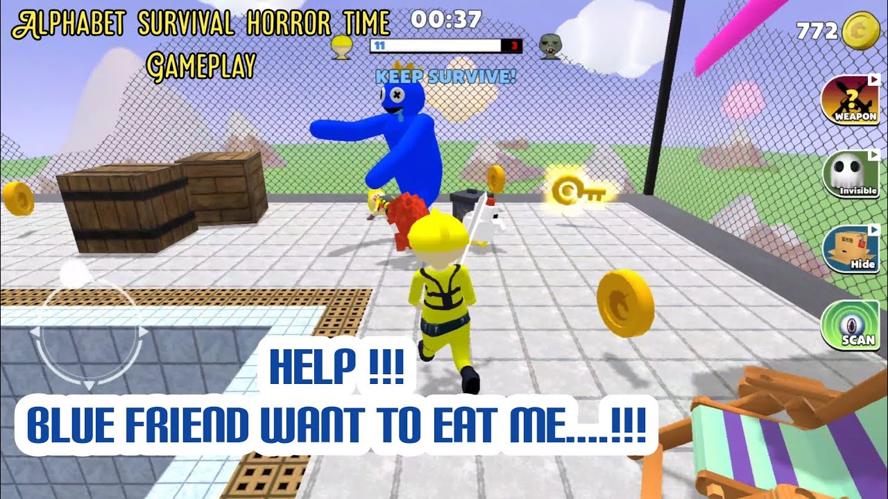 Alphabet survival horror time gameplay blue friend walkthrough game ...