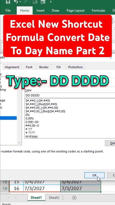 Excel New shortcut And Formula Use Convert Date To Day Name || Advance Excel Tips And Tricks # ...