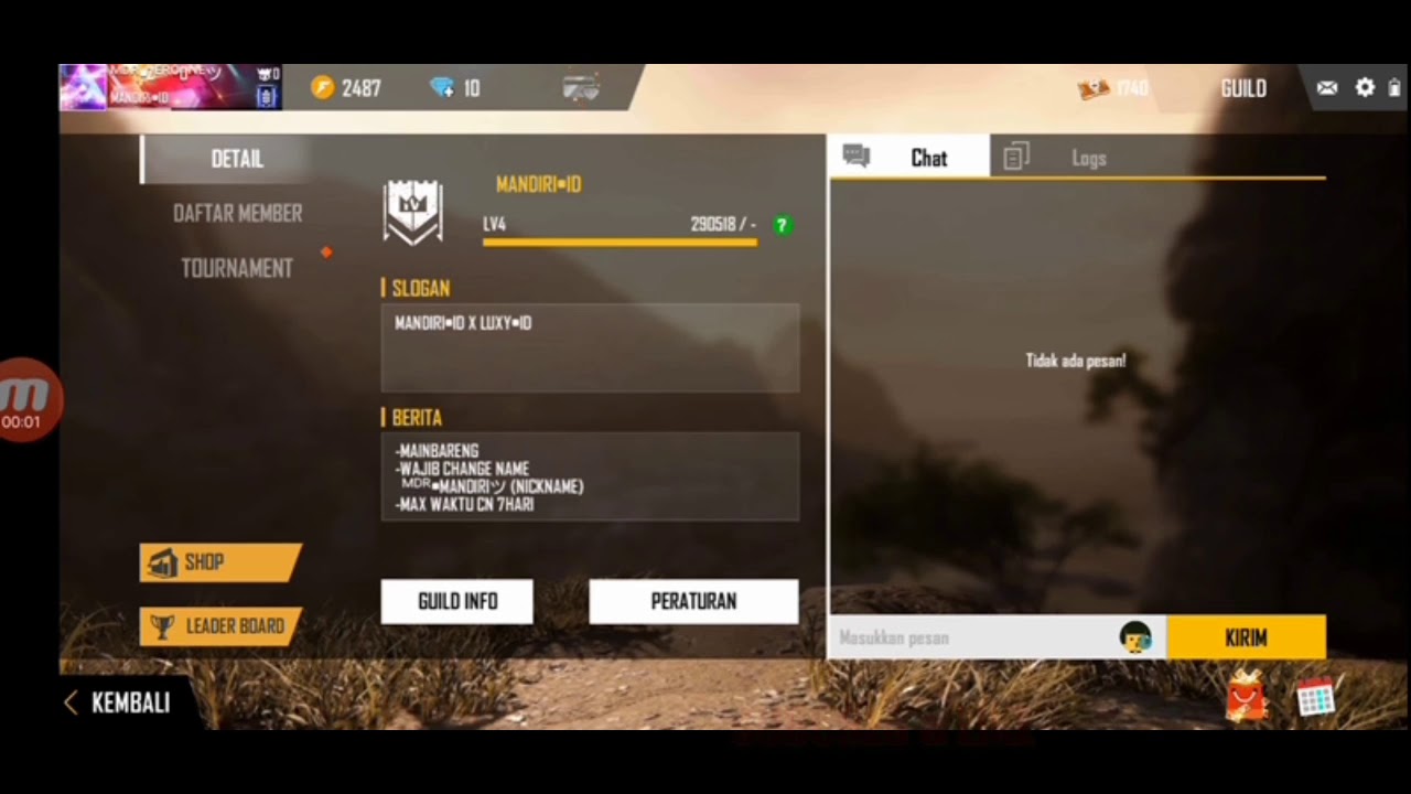 OPEN MEMBER GUILD MANDIRI•ID -GARENA FREE FIRE - YouTube