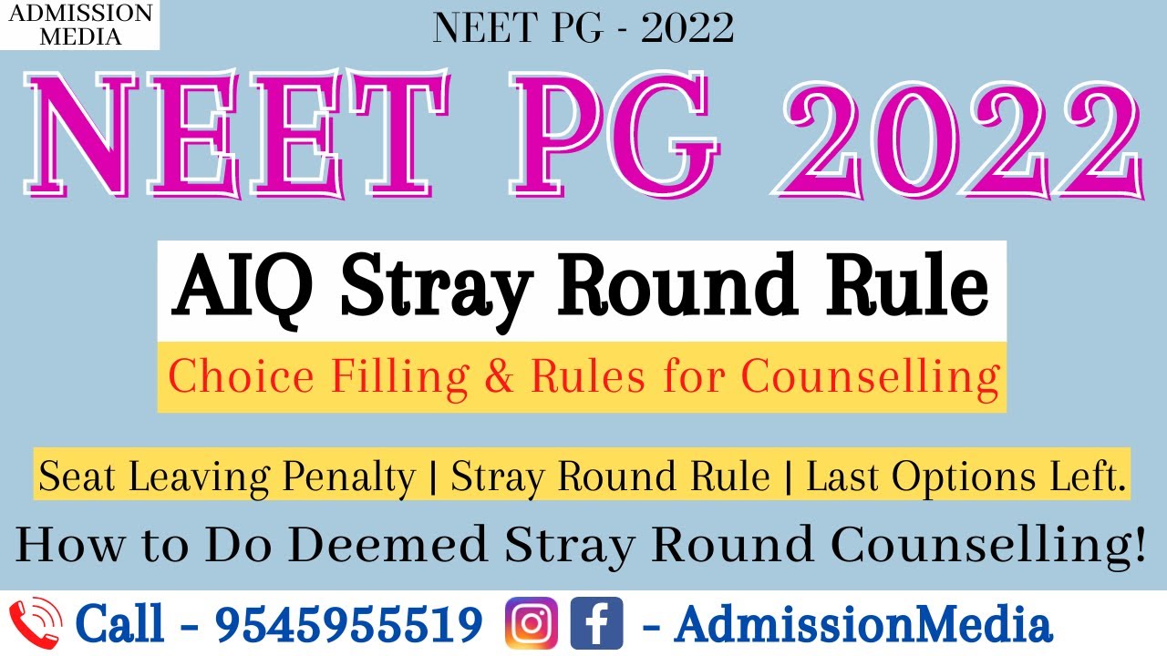 NEET PG 2022 | Stray Round | Deemed University Stray Round | Fresh ...