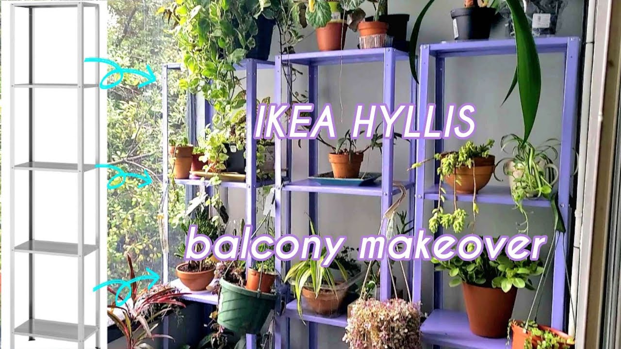 🏠🌿how to assemble IKEA HYLLIS 72" shelf AND give color to your balcony! - YouTube