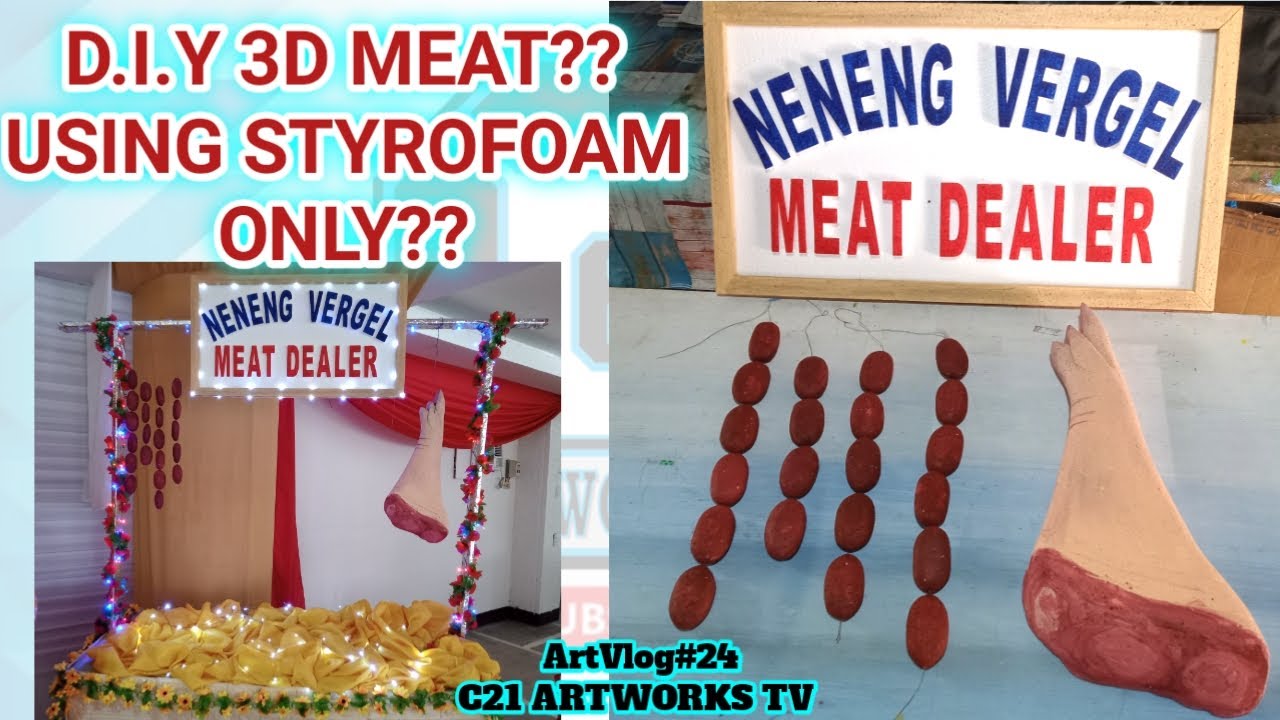 DIY 3D MEAT USING STYROFOAM ONLY?? | MEAT DEALER THEME | by C21 ...