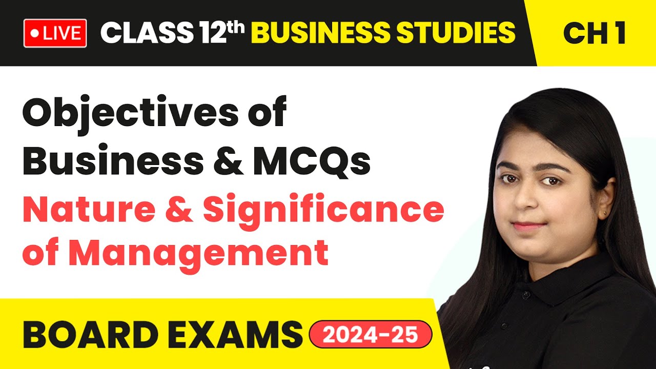 Nature & Significance of Management - Objectives of Business & MCQs ...