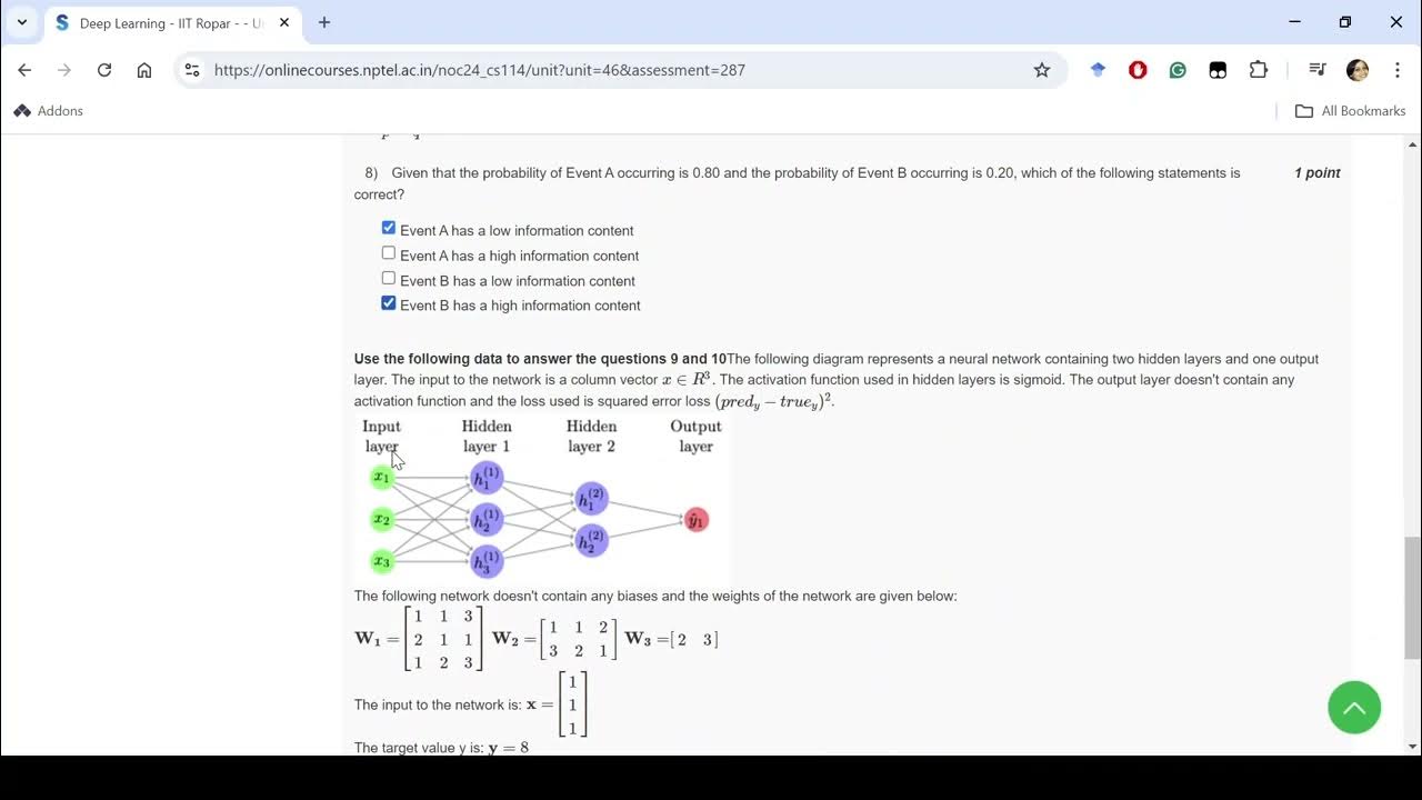 NPTEL || Deep Learning || IIT Ropar || Week 3 Quiz Assignment Answers || Aug 2024 - YouTube