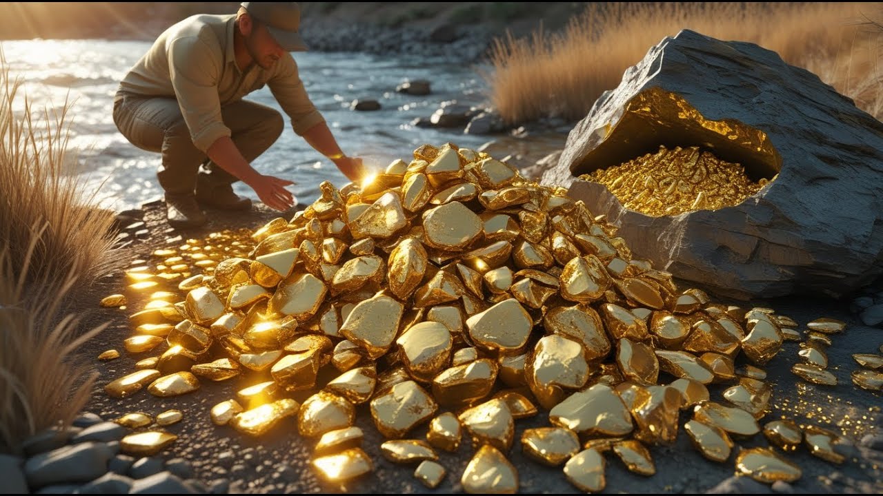 Uncovering Hidden Gold: Raw Nuggets Found Inside Natural Rock! - YouTube