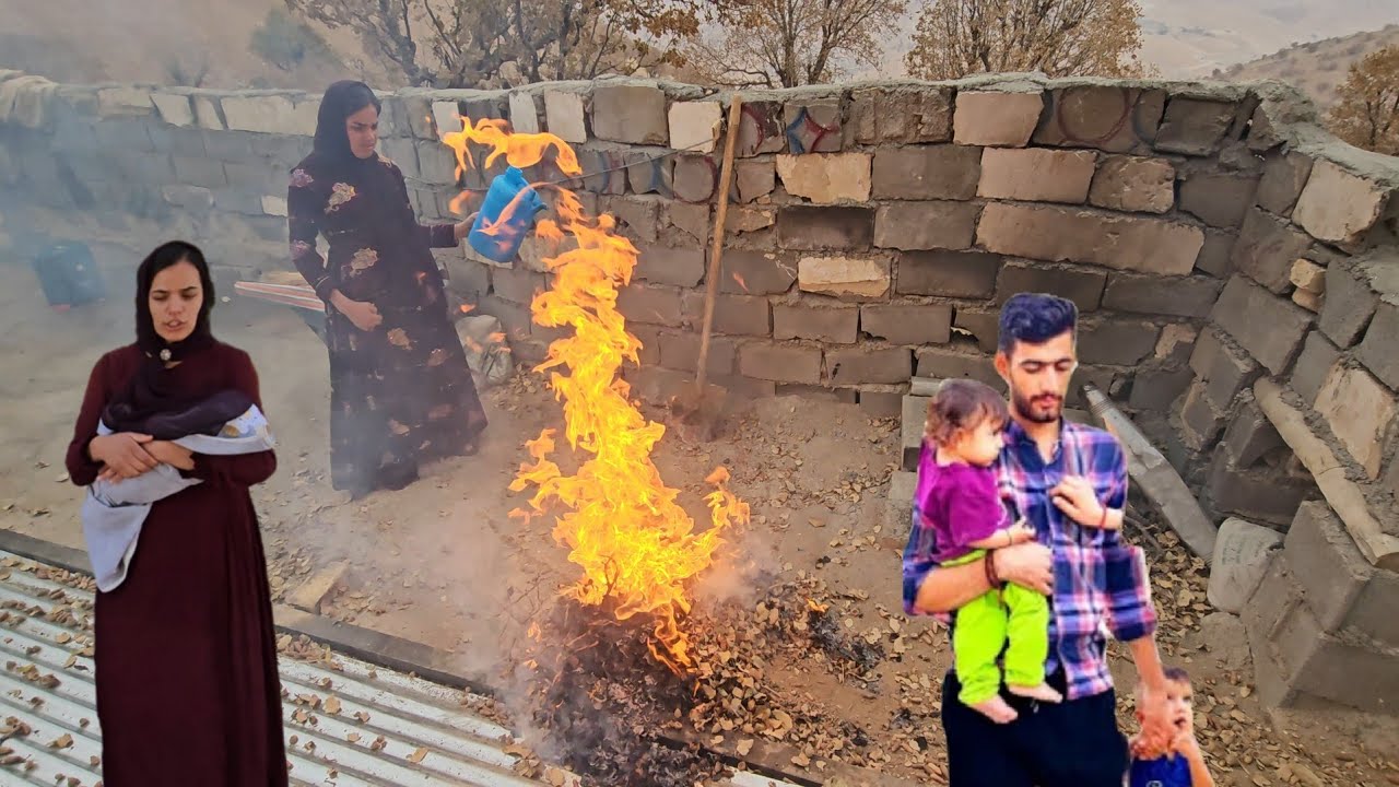 "Raqia's sibling love for Saleh: a rainy day and cleaning work - YouTube