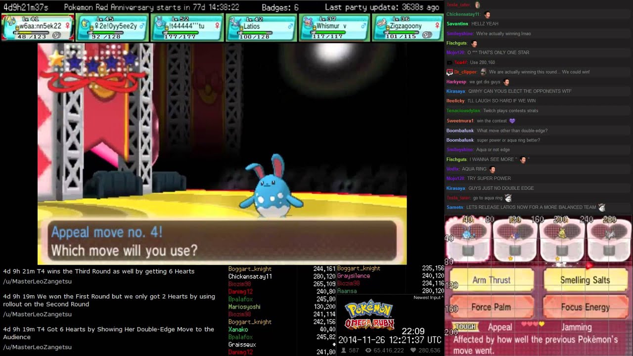 Twitchplayspokemon - Omega Ruby - Winning a Contest! ( Chat Included ...