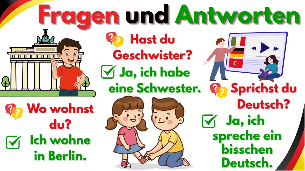📘 German Speaking Practice A1–A2 | Daily Questions & Answers 🗣️ - YouTube