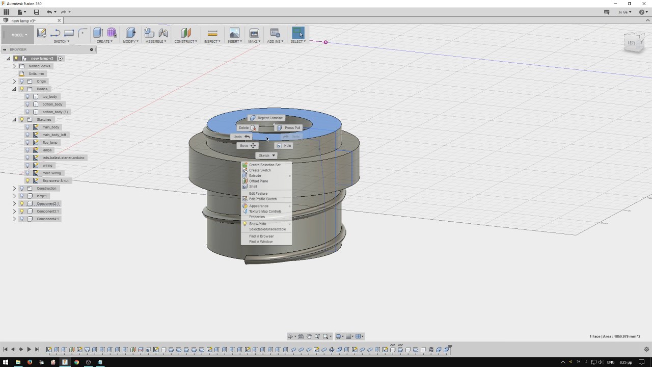 Enlighted: A triple light fixture with Fusion 360 6-flap screw&nut ...