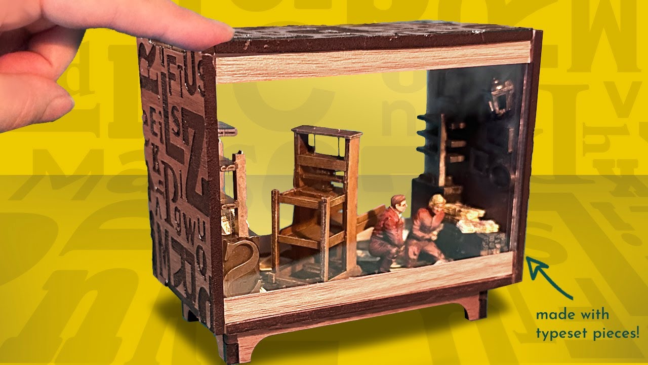 We made a tiny printing press inspired by real typeset! - YouTube