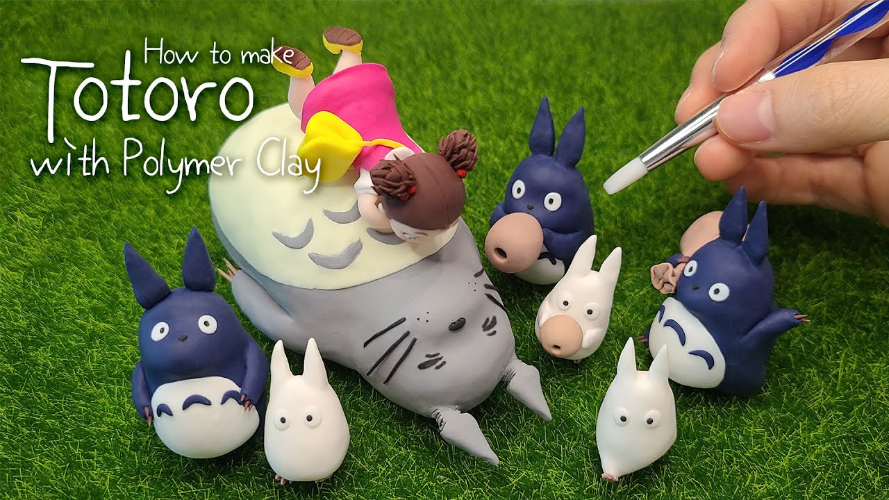How to Make a My Neighbor Totoro Family with Polymer Clay - YouTube