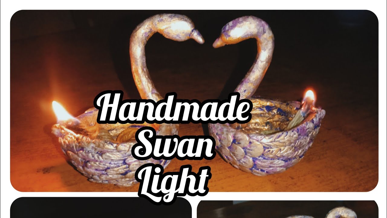 ️HANDMADE SWAN 🦢 LIGHT DIWALI SPECIAL ️IDEA NEWS PAPER WITH WALL PUTTY ...