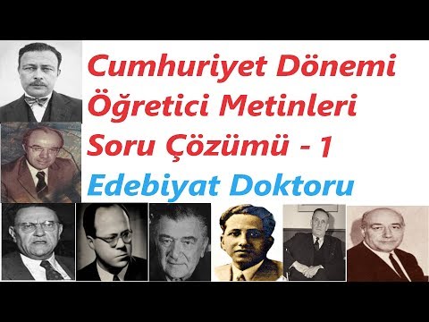 Cumhuriyet Dönemi'nde Öğretici Metinler Soru Çözümü 1