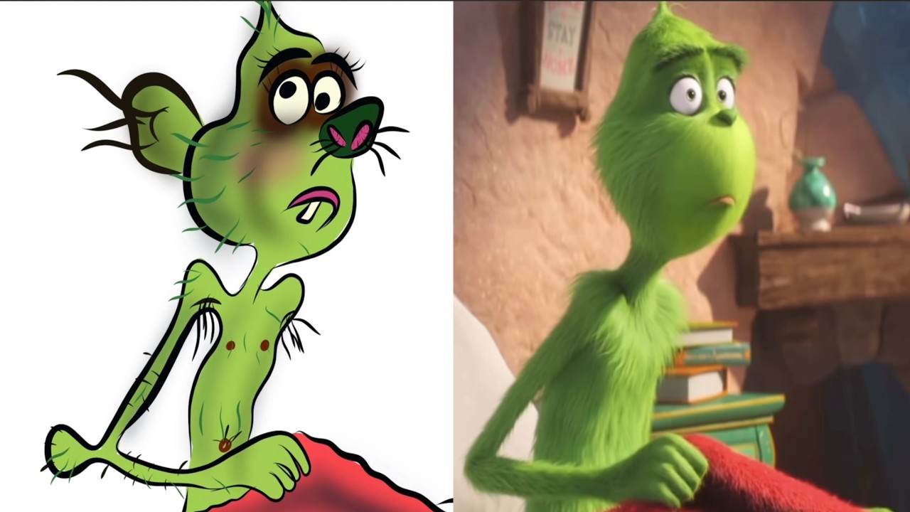 the grinch movie clip drawing meme - the grinch funny comparison - the ...
