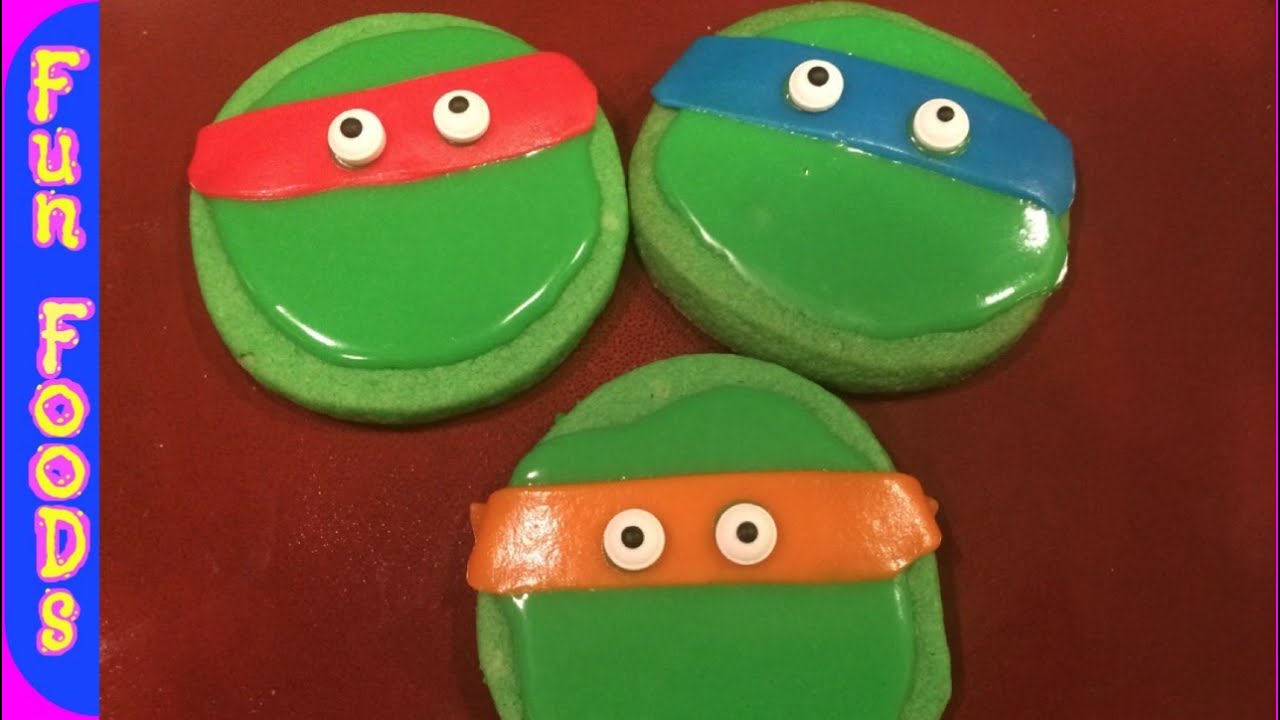 How to make Teenage Mutant Ninja Turtle Cookies - YouTube