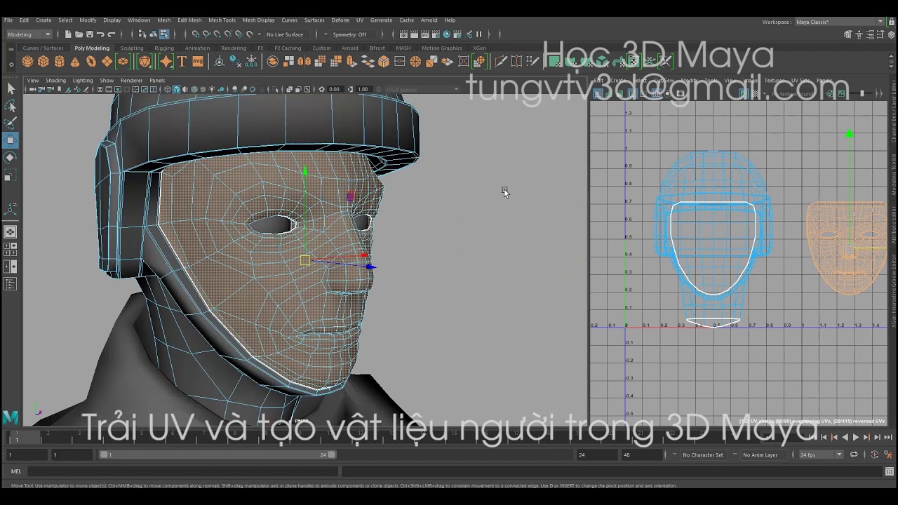 3D Maya UV texture - Trải UV, tạo vật liệu - YouTube