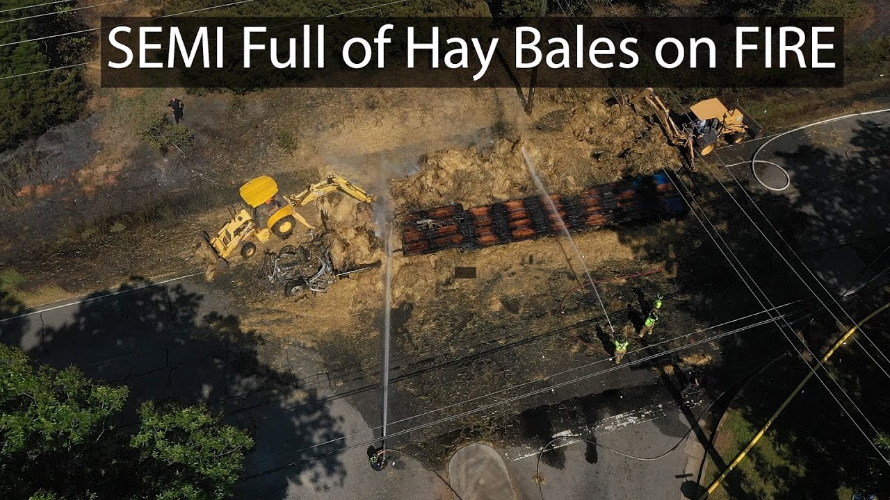 Loading Round Hay Bales. Later..... Semi Full of Hay On Fire - YouTube