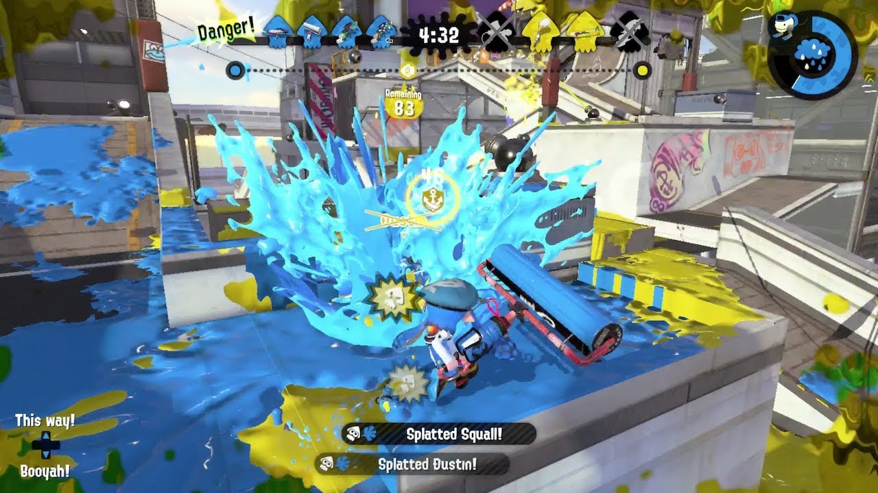 Splatoon 2: Dunking the Rainmaker [13(1)-5, Carbon Roller] - YouTube