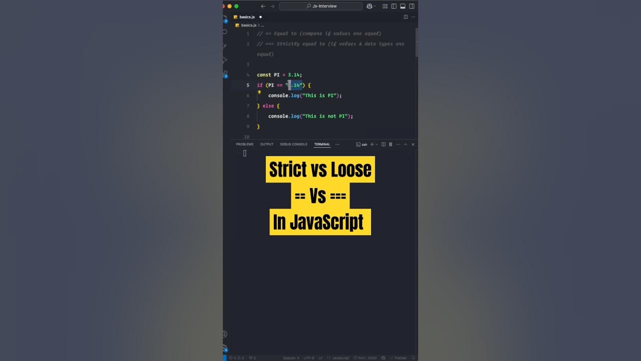 Strict vs Loose equality operator #javascript #coding #programming - YouTube