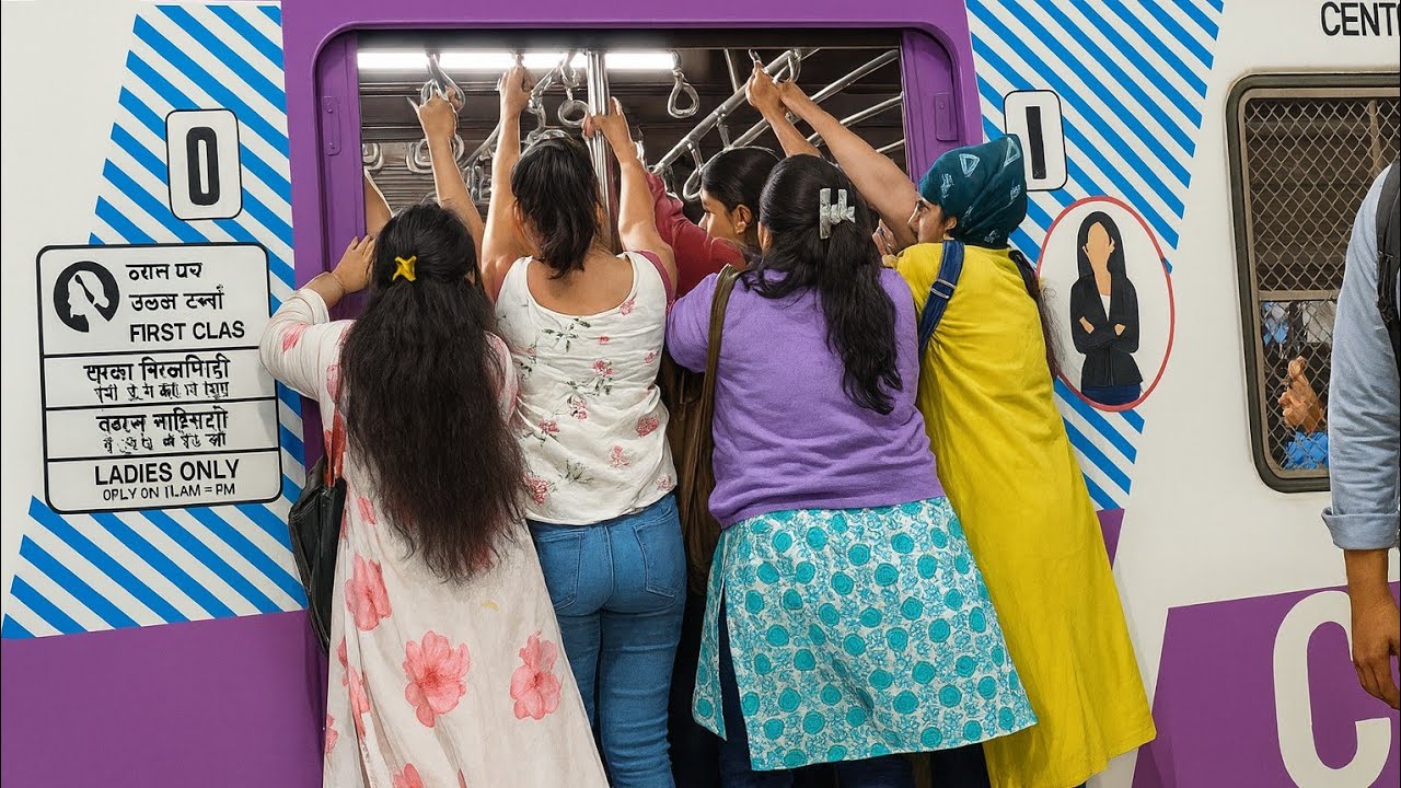 Unbelievable Crowd Women Hanging On in Mumbai Local Trains | Real ...