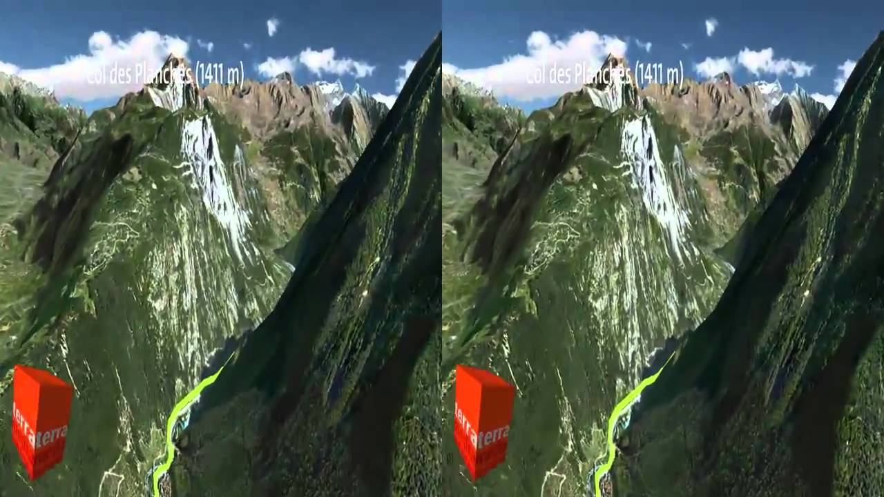 Stereo 3D terrain animation demo 720p - YouTube
