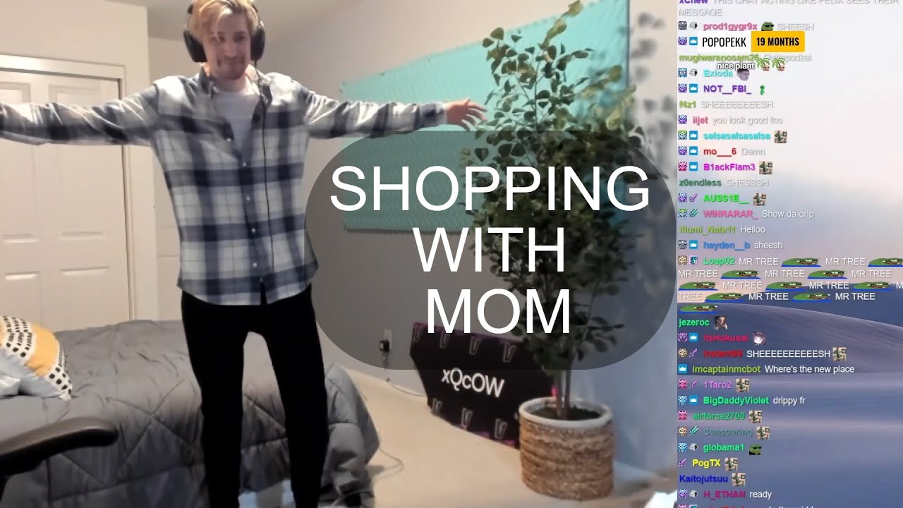 xQc went shopping with his mom and does drip check - YouTube