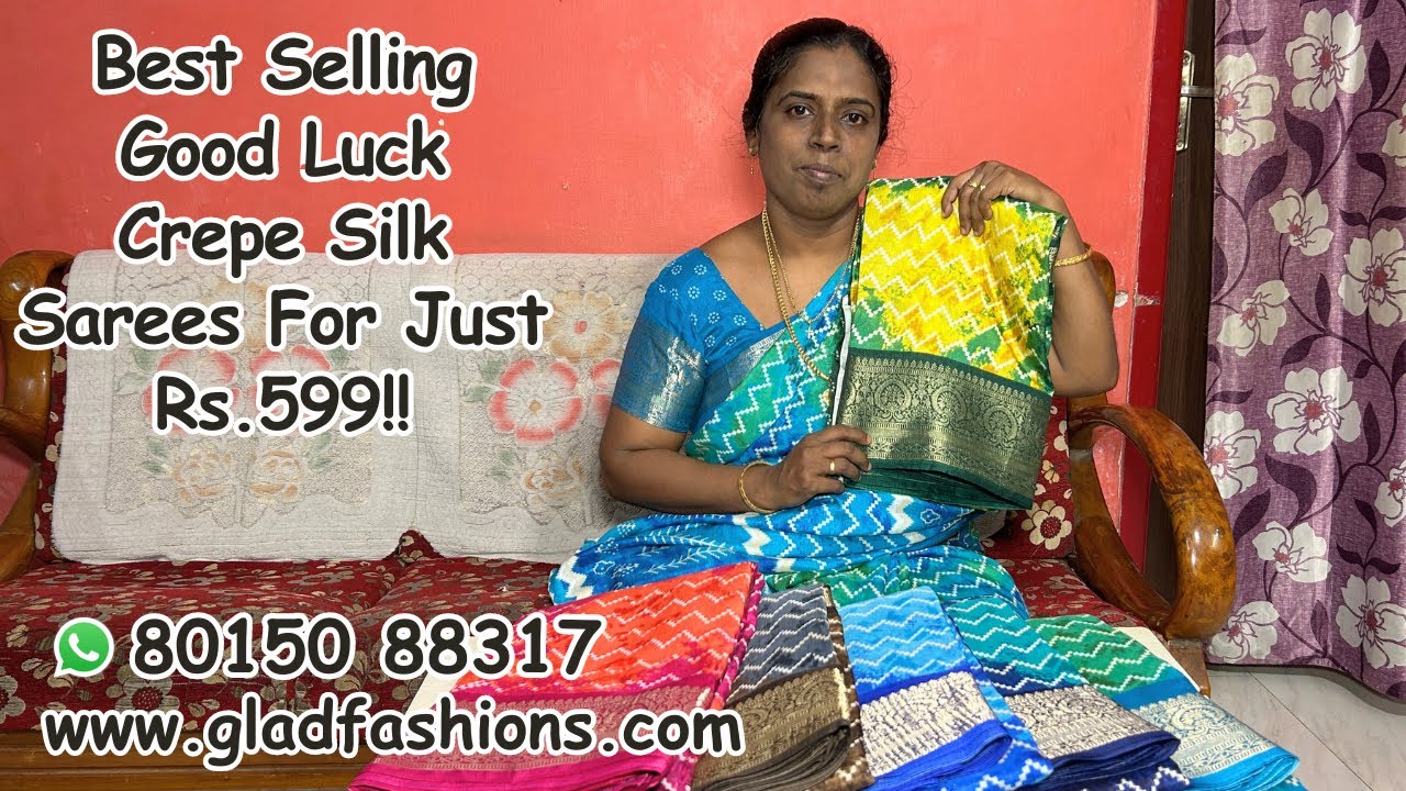 Best Selling Good Luck Crepe Silk Saree Just At Rs.599 - Available In ...