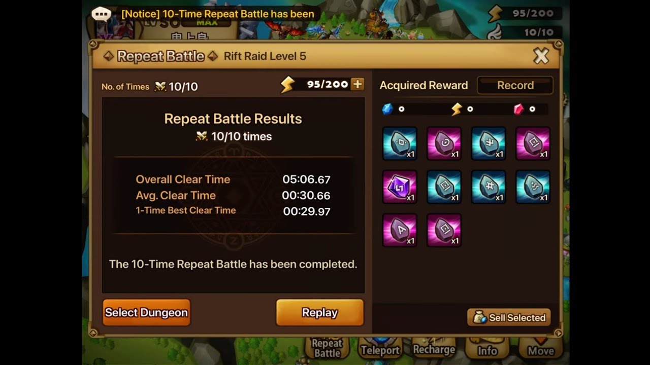 Summoners War - Rift Raid 5 30s 99.99% stable solo team 龍5 - YouTube