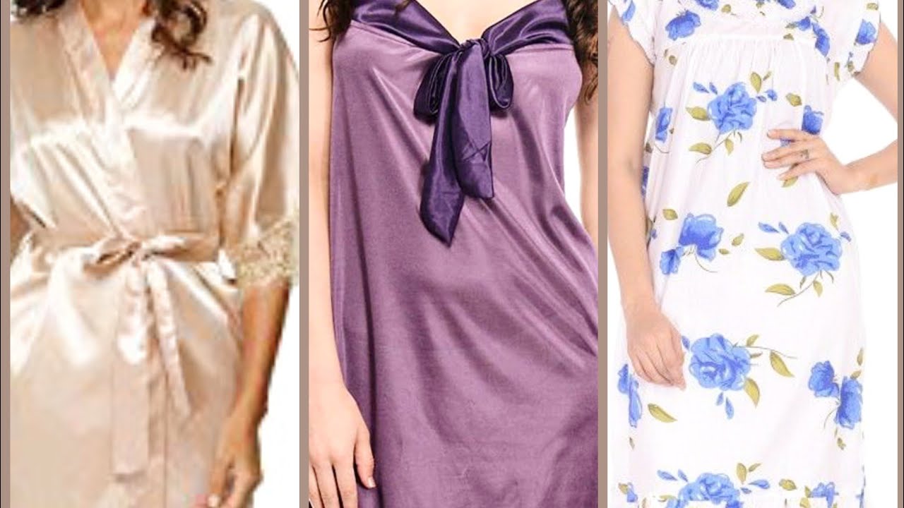 Most stunning and gorgeous silk satin nighty collection - YouTube