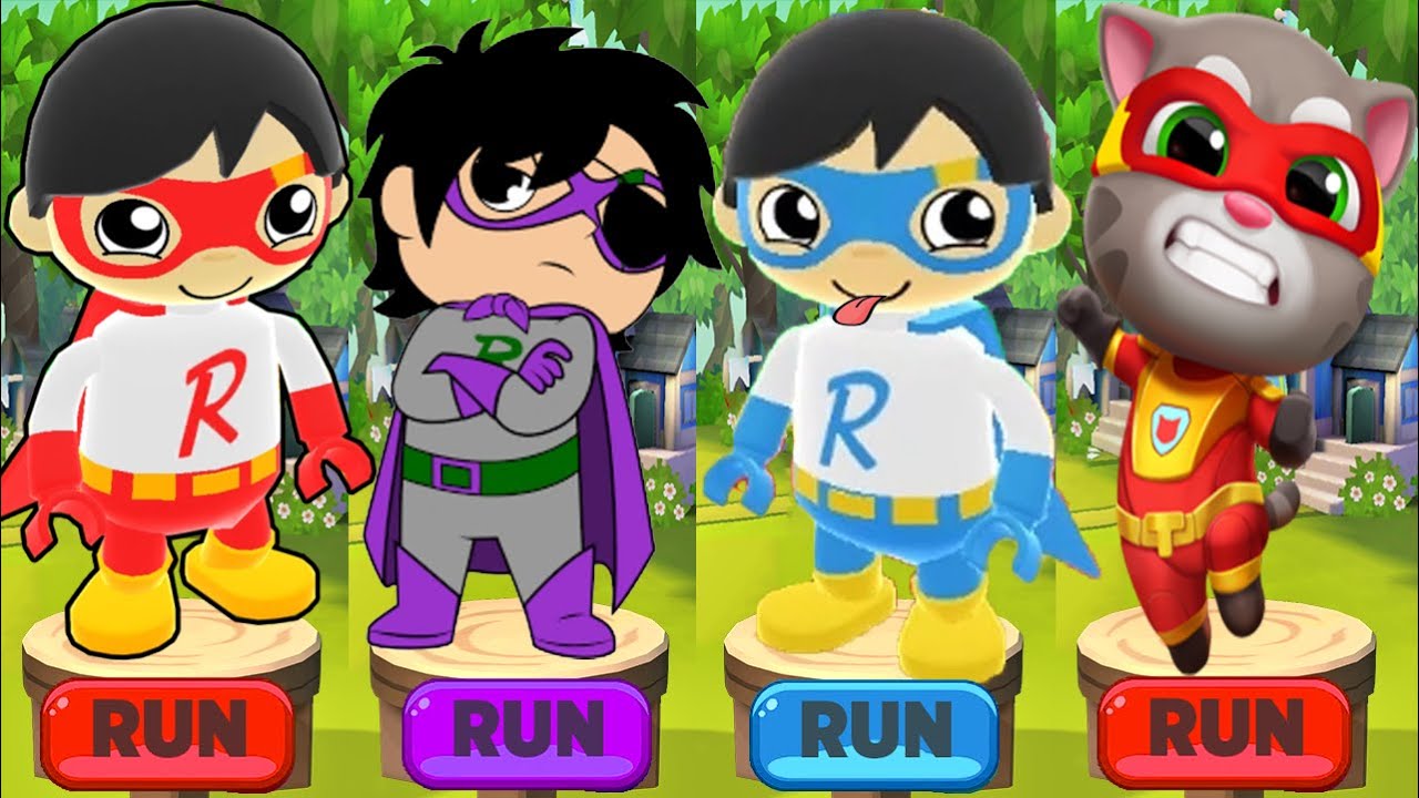 Tag with Ryan - Red Titan, Dark Titan and Blue Titan vs Talking Tom ...