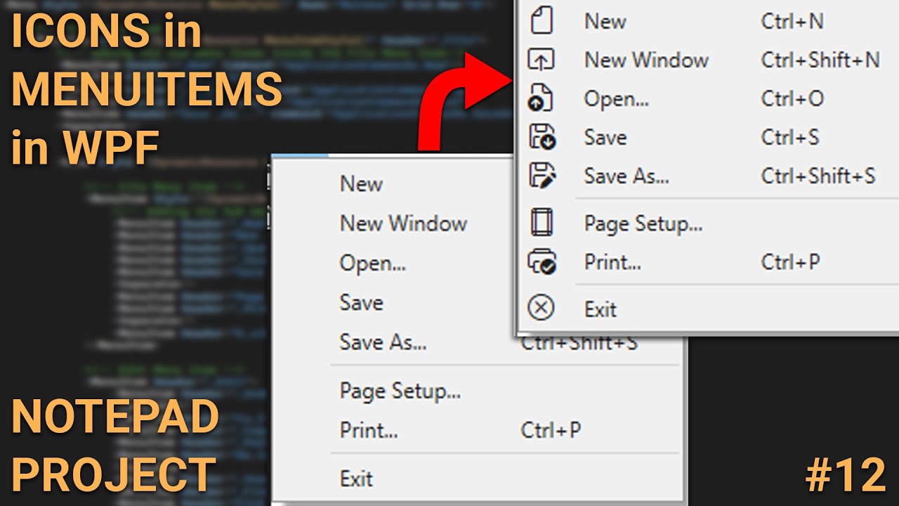 Notepad Project In Wpf Adding Font Based Icons To Menuitems In Notepad 6055
