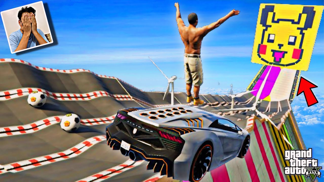 Franklin Tried Impossible Downward Bumpy Ramp Challenge In GTA 5 - YouTube