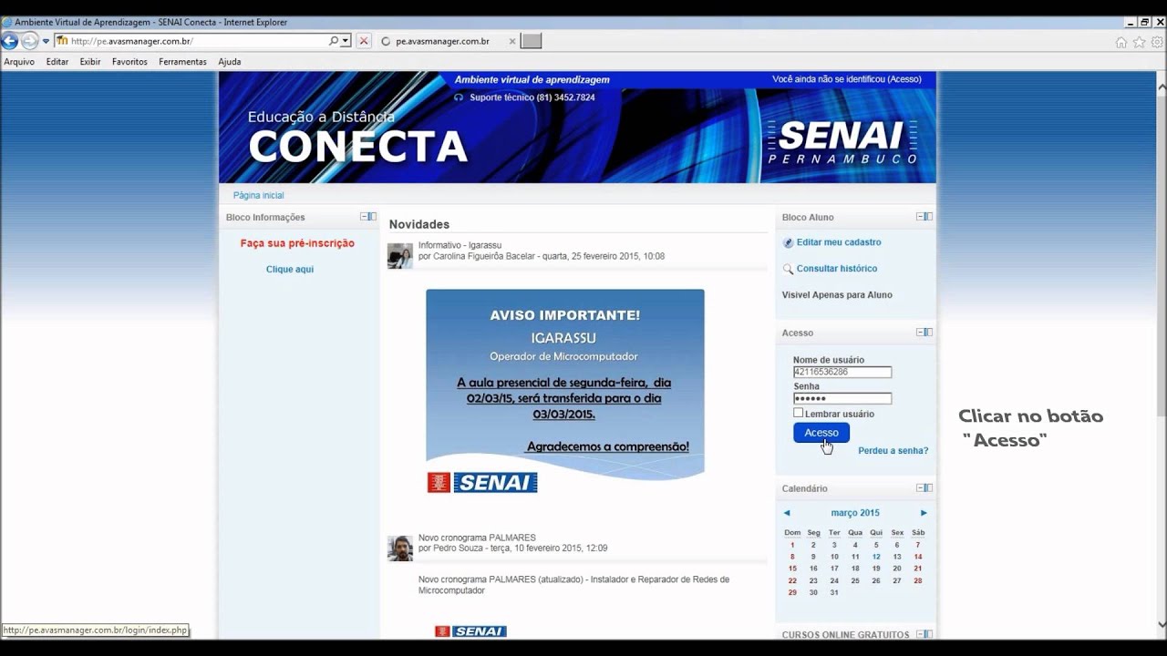 Como alterar senha no AVA - YouTube
