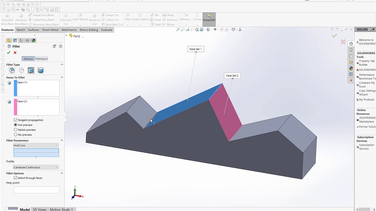 Lệnh Fillet - Hold Line trong SOLIDWORKS - YouTube