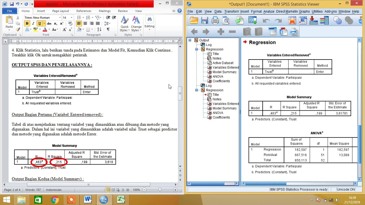 Uji regresi sederhana melalui program SPSS - YouTube