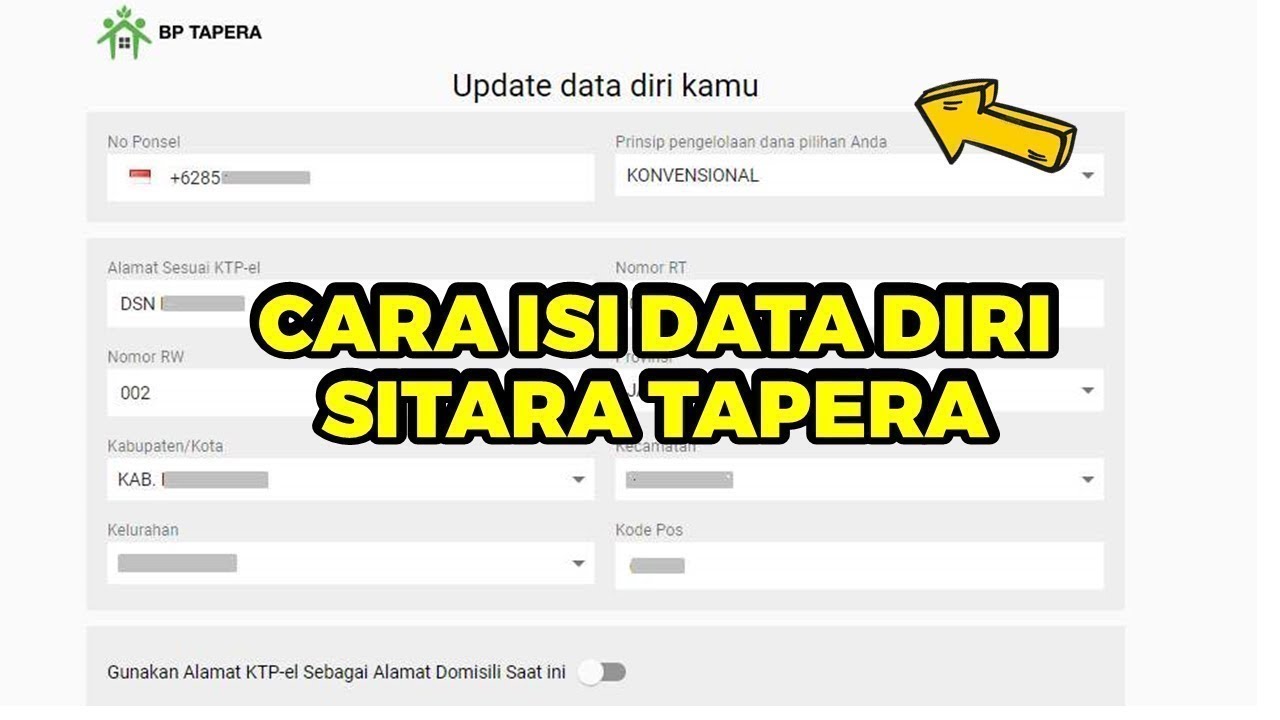 TUTORIAL LENGKAP CARA ISI DATA DIRI DI SITUS SITARA TAPERA | CARA ...