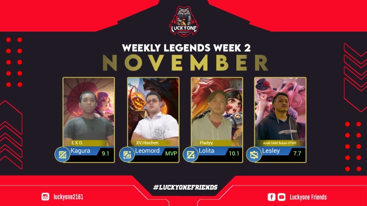 WEEKLY LEGENDS WEEK 2 - NOVEMBER - YouTube