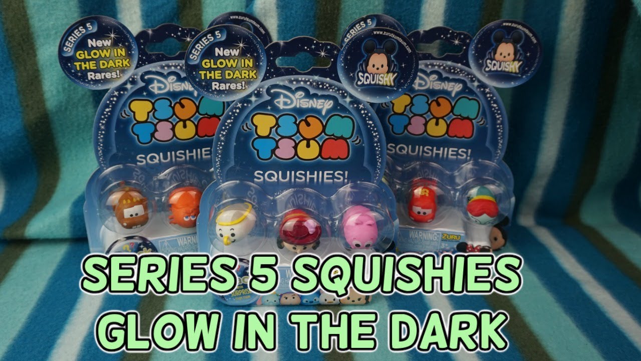 BRAND NEW TSUM TSUM SQUISHIES - SERIES 5!! GLOW IN THE DARK RARES ...