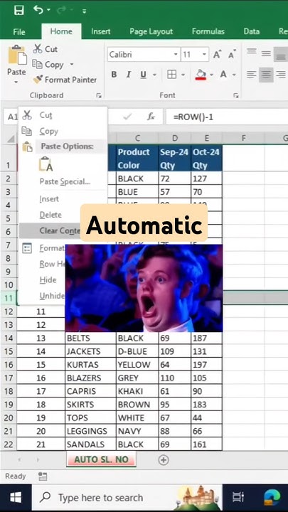 Automatic • How to Set Automatic Serial number in Excel • Excel Tips #exceltips #computer - YouTube