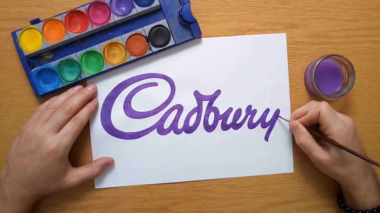 How to draw a Cadbury logo - YouTube