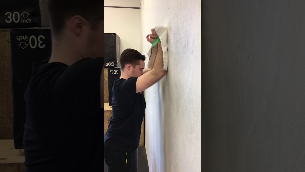 Banded Shoulder Wall Slides with Towel - YouTube