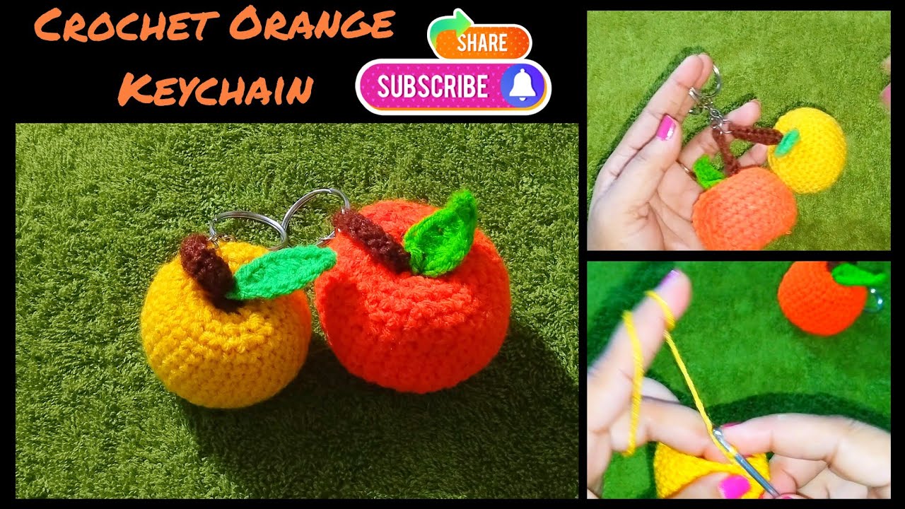 Crochet Orange keychain - YouTube