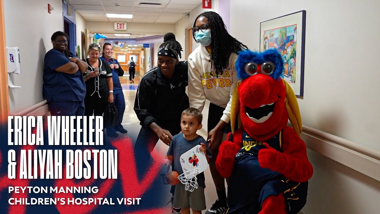 Erica Wheeler & Aliyah Boston visit Peyton Manning Children's Hospital ...