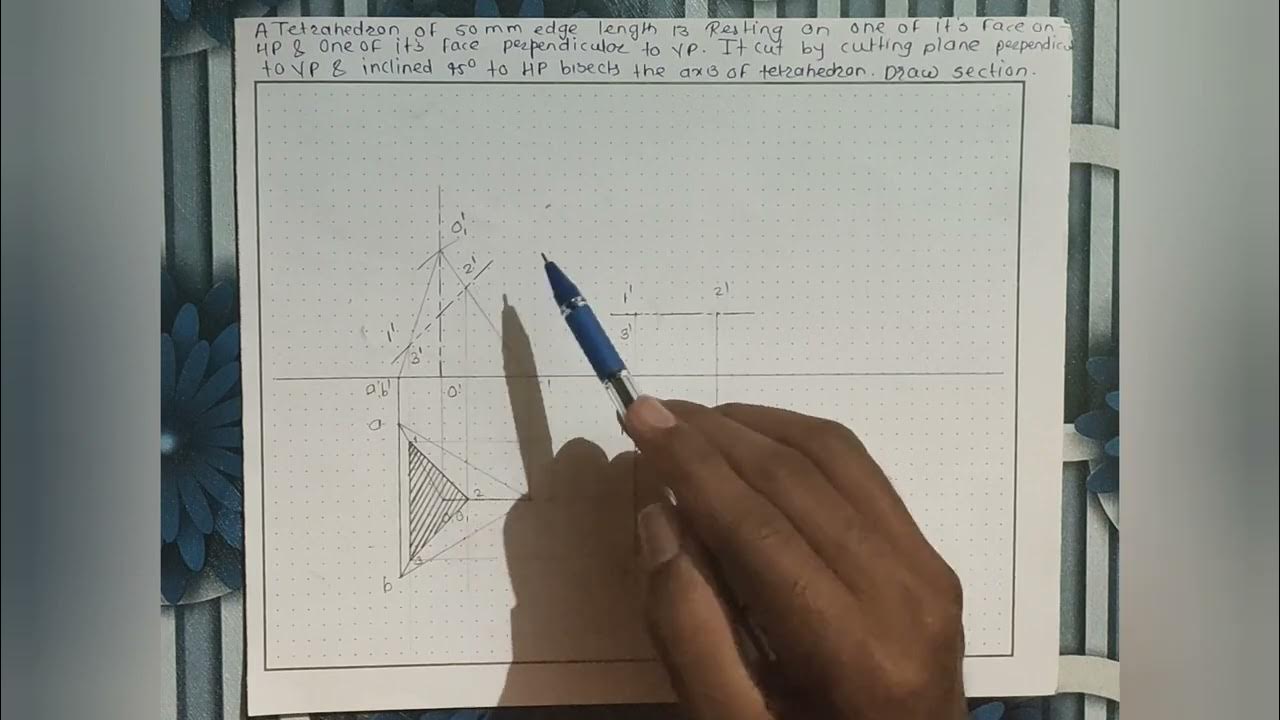How to draw the section of tetrahedron #engineering graphics - YouTube