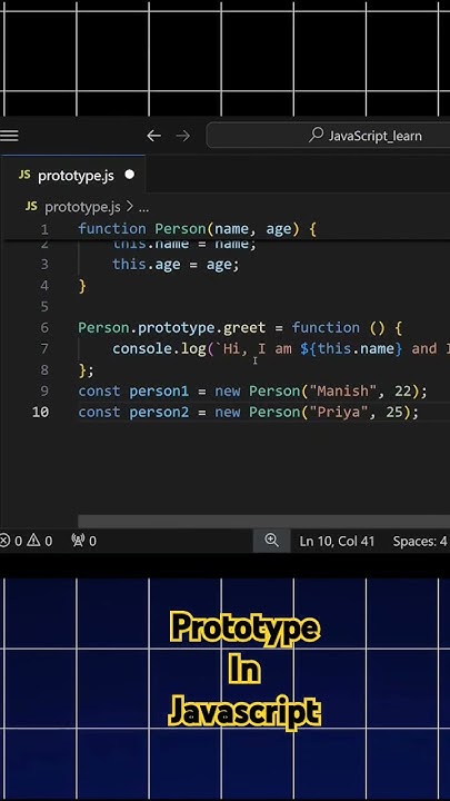 "JS Prototype "#shorts #PrototypeInJavaScript #youtubeshorts #WebDevelopment #programmingtips ...