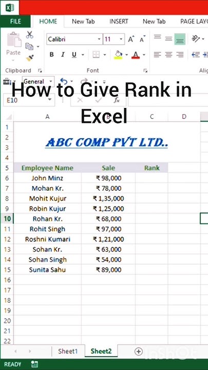 Computer Knowledge - How to Find Rank in Excel #computerknowledge #computer #excel #exceltips ...