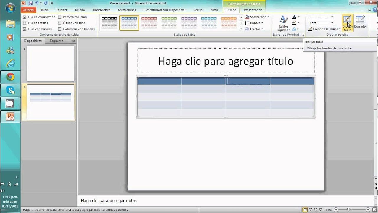 Como insertar tablas en power point. - YouTube