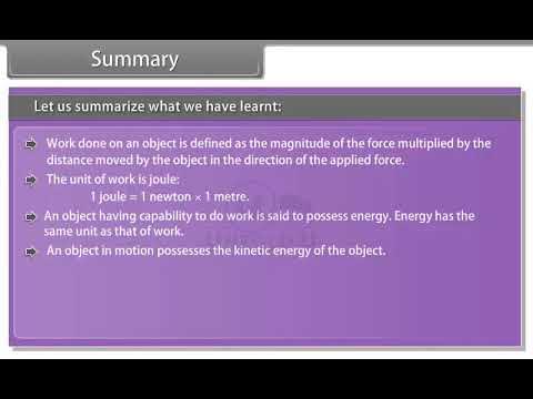 Chapter 4 - Work and Energy | Summary 1 - YouTube