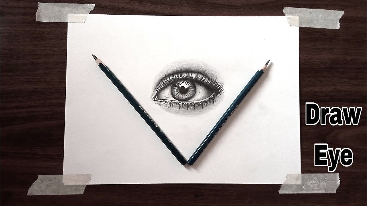 How to draw a Realistic Eye || Eye drawing easy || Vishal Art - YouTube